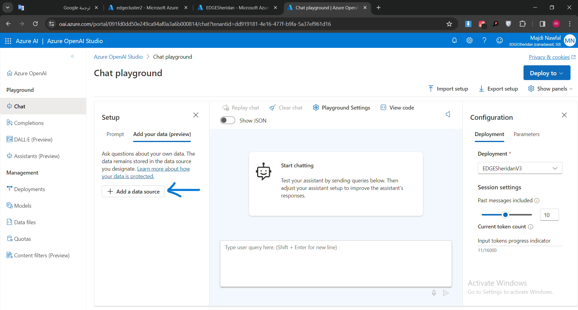 Azure openai on your data lossing data after leaving the chat ...