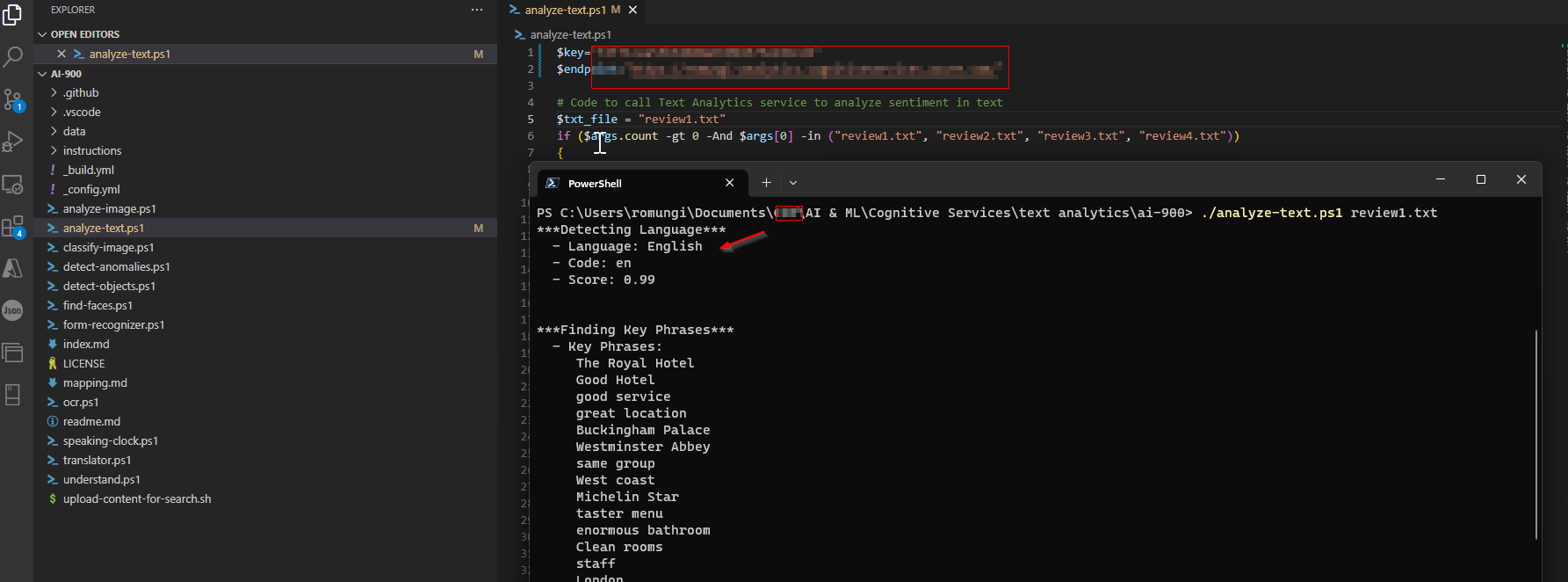 Explore text analytics Learn Module giving errors - Microsoft Q&A