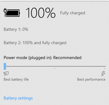 Surface book battery 1 0% and not charging, Battery 2 100% Full charged ...