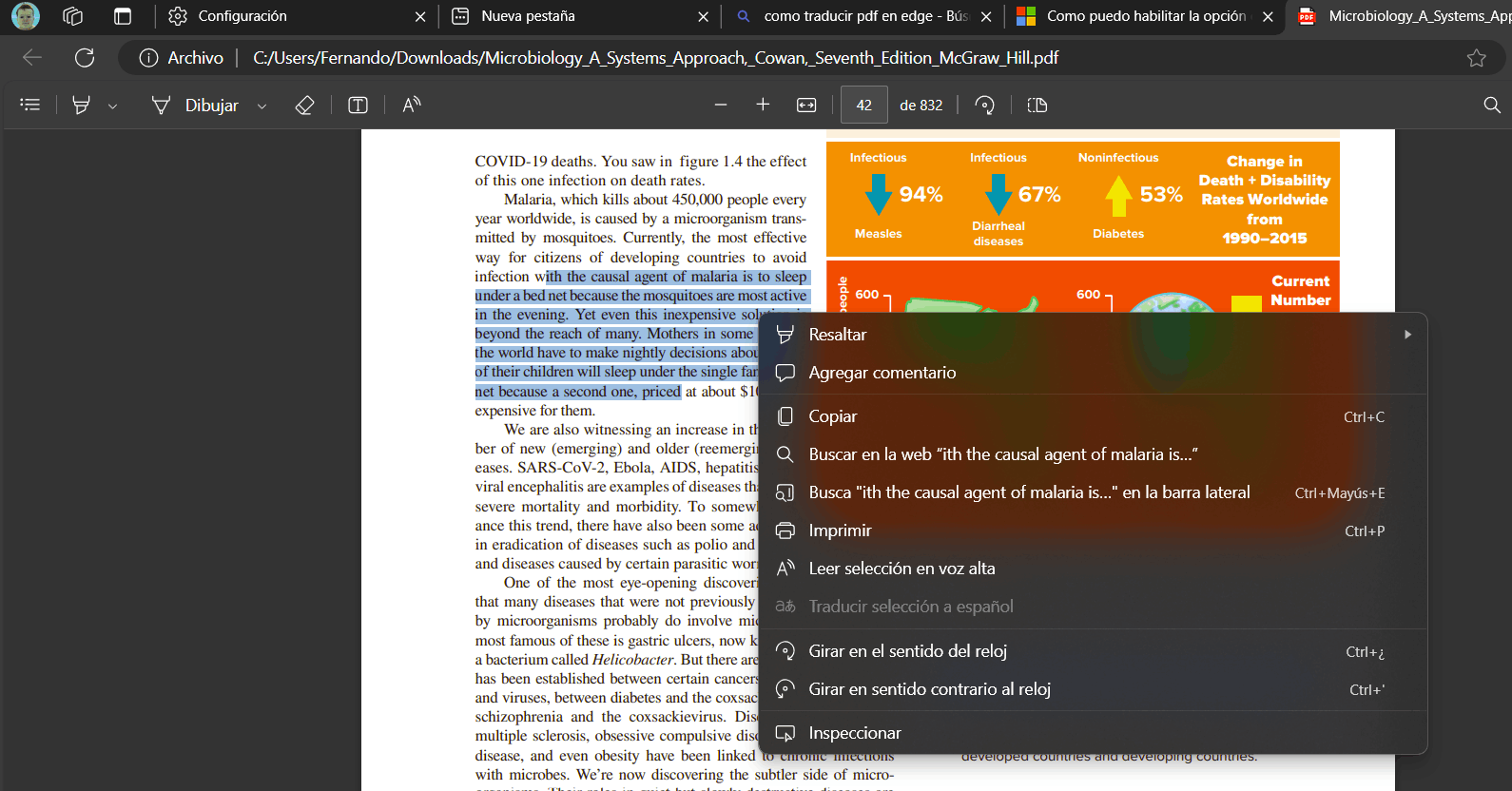Como puedo habilitar la opción de traducir pdf en el navegador Edge ...