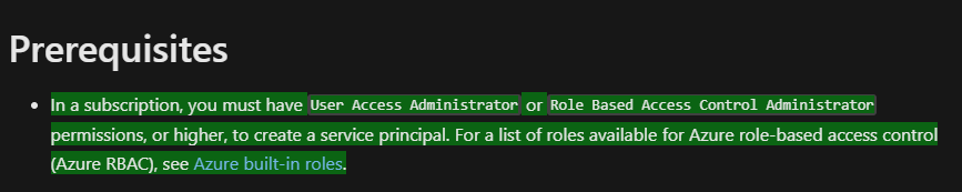 Insufficient privileges to complete the operation when trying to create Service Principle ...