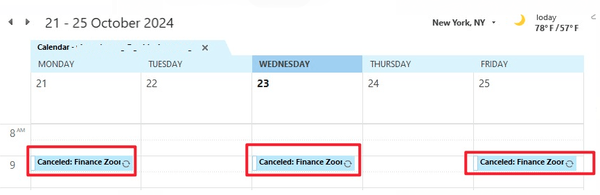 How to cancel a specific meeting event under a series calendar without appearing to attendees ...