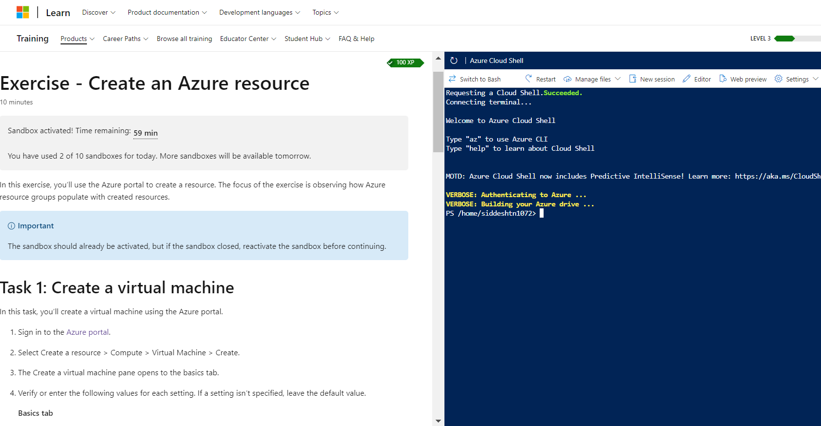 How to fix An unexpected error occurred. Please try again later sandbox excercise not activating ...