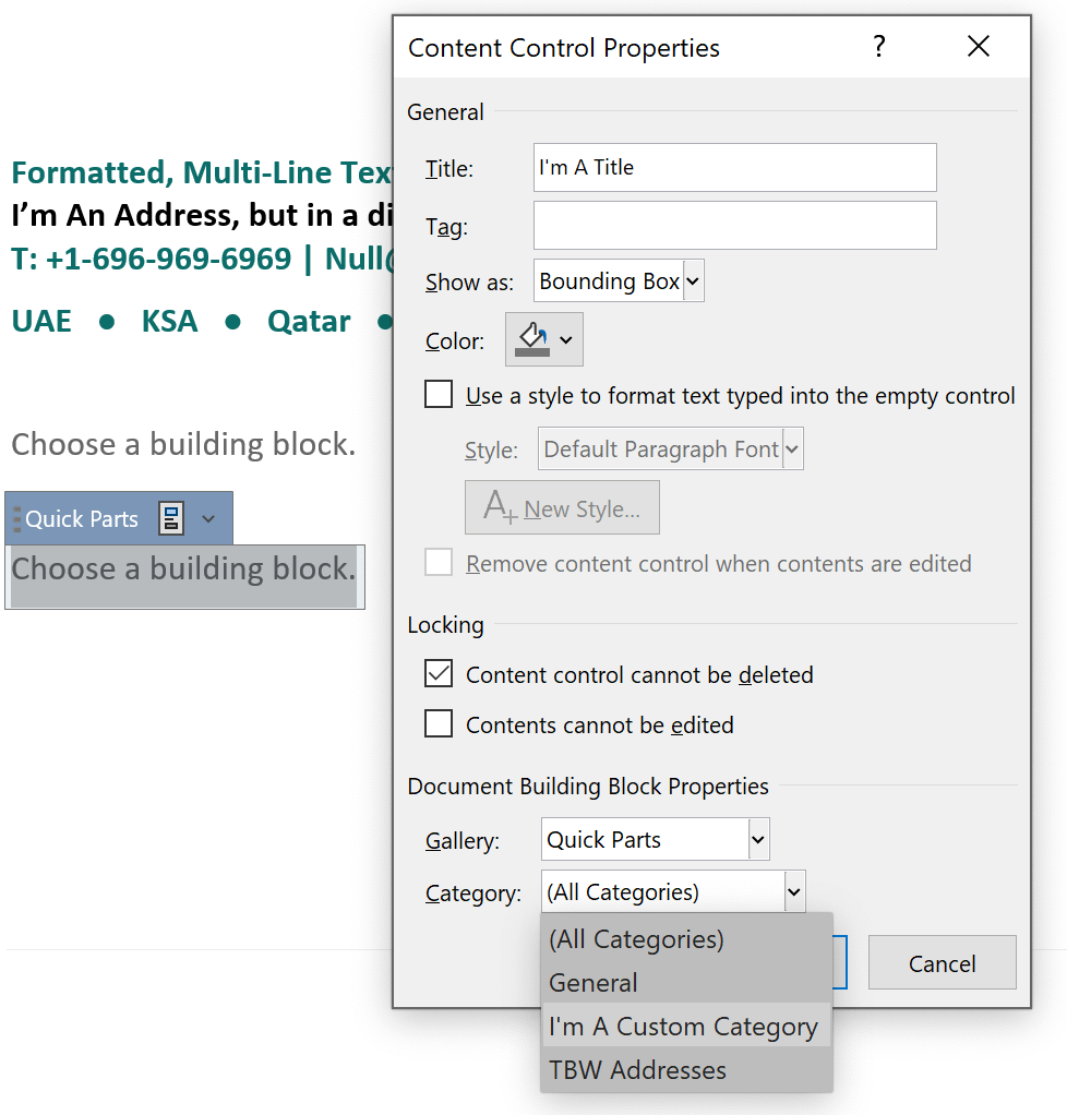 How to Use Template-Specific Building Block Content Controls for ...