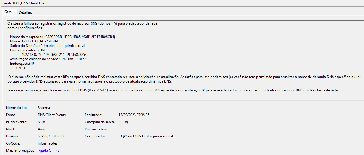 DNS Client Events 8036 and 8018 - Microsoft Q&A