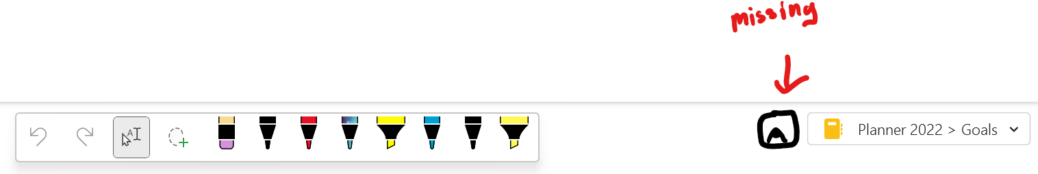 Toggle show pen tools in onenote in full-screen mode - Microsoft Q&A
