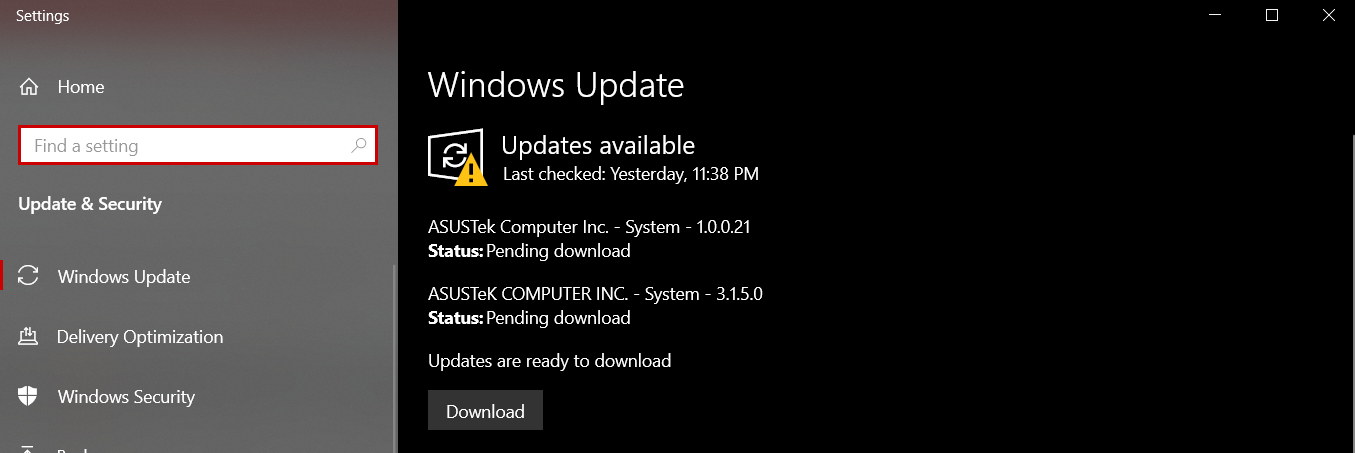 Windows Update yellow triangle exclamation mark, won't download ...