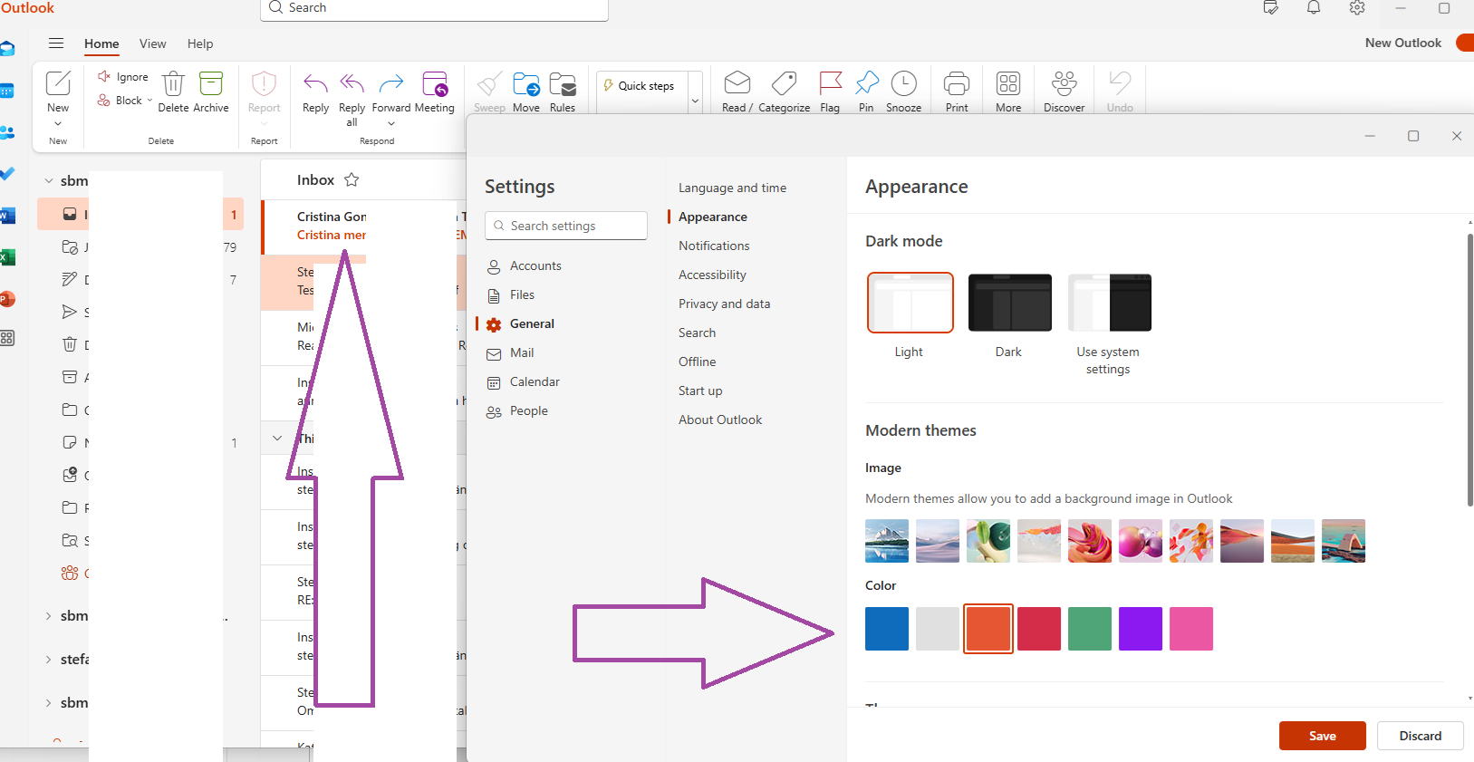 I cannot change font and color for unread messages - Microsoft Q&A