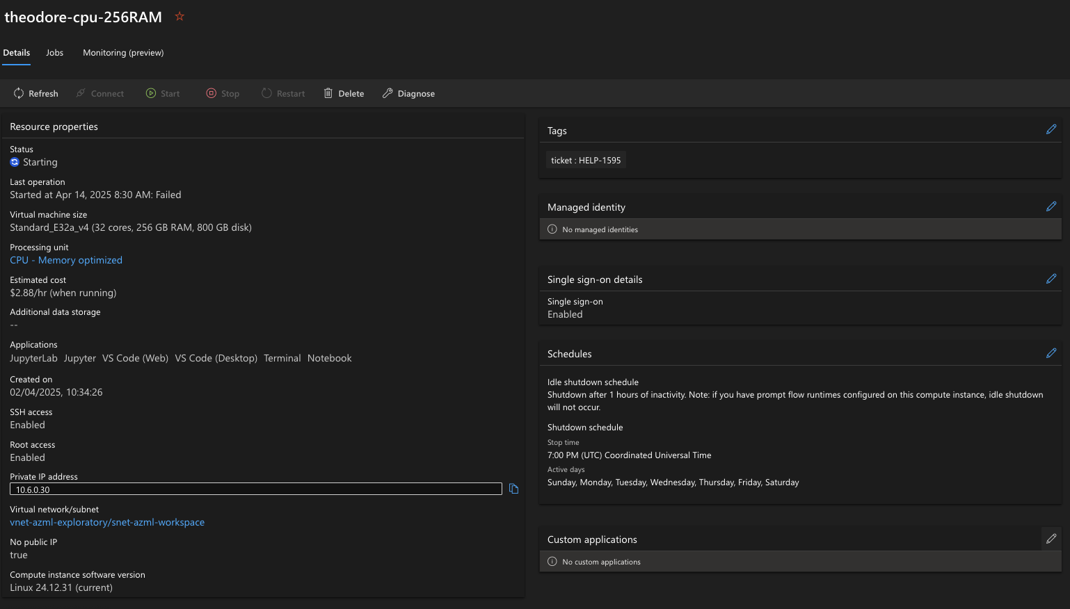ML Studio: Compute Instances get lost time to time - never finish the "Starting" process ...