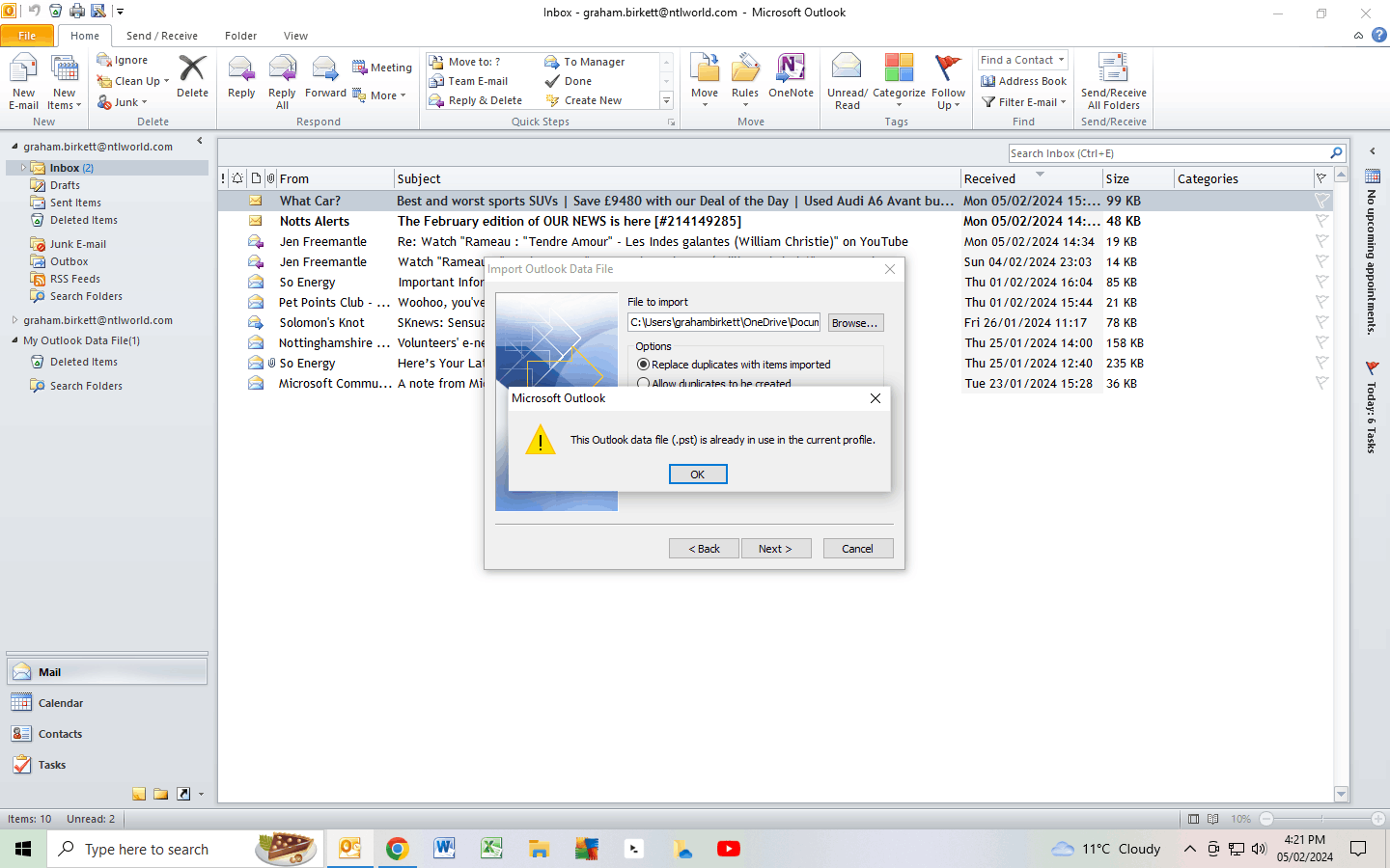 Merging Outlook Files - Microsoft Q&A