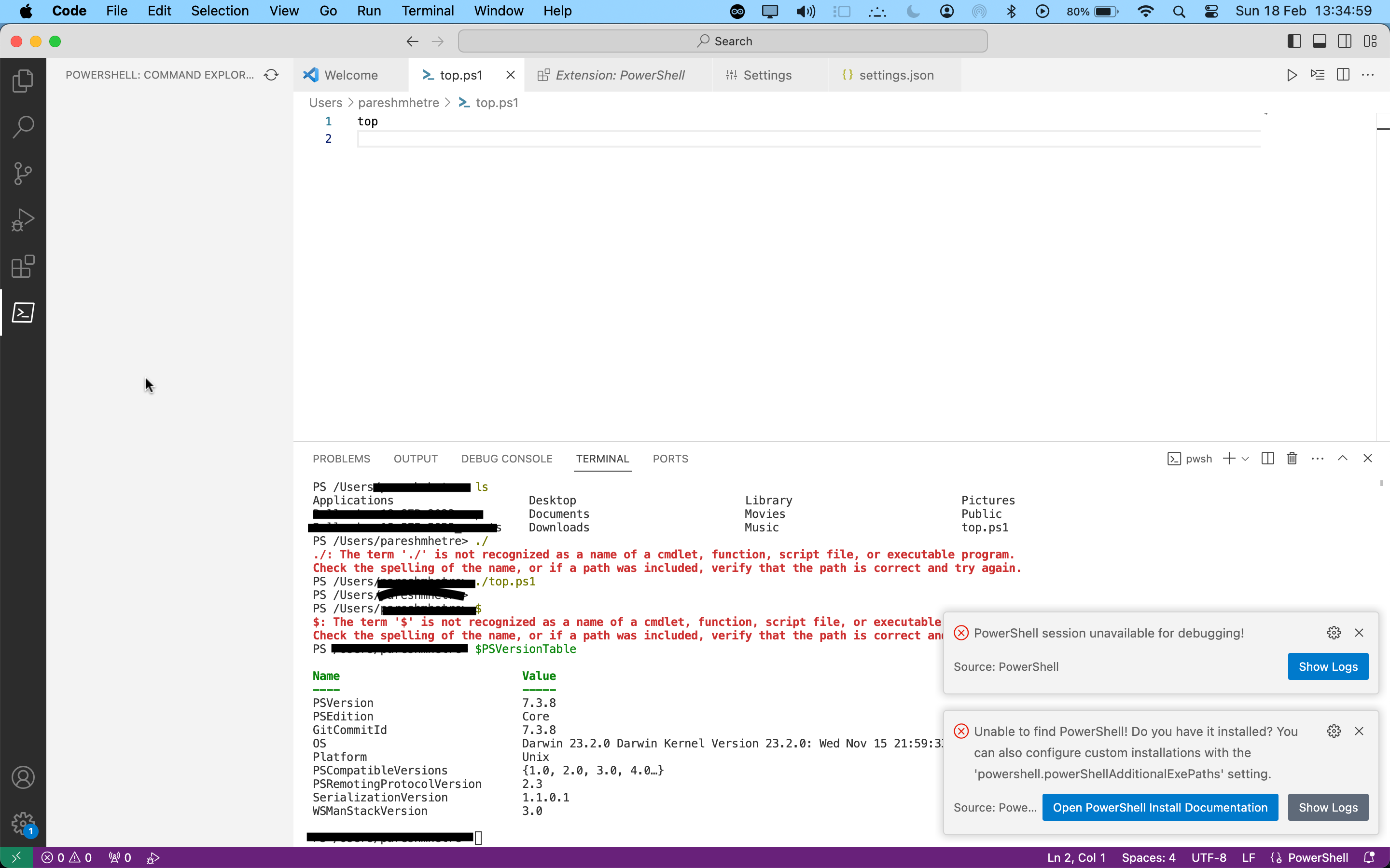 powershell debugging on vscode on macOS - Microsoft Q&A powershell debugging on vscode on macOS - Microsoft Q&A