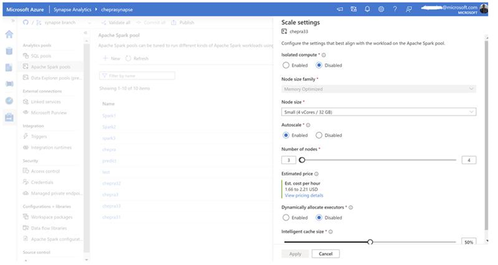SPARK pool azure synaps analytics - Microsoft Q&A