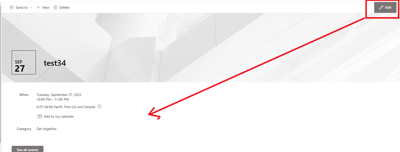 SharePoint Events web part and see all page - Microsoft Q&A