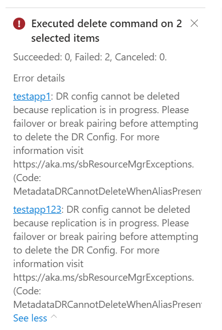 Unable To Delete Azure Service Bus Microsoft Qanda