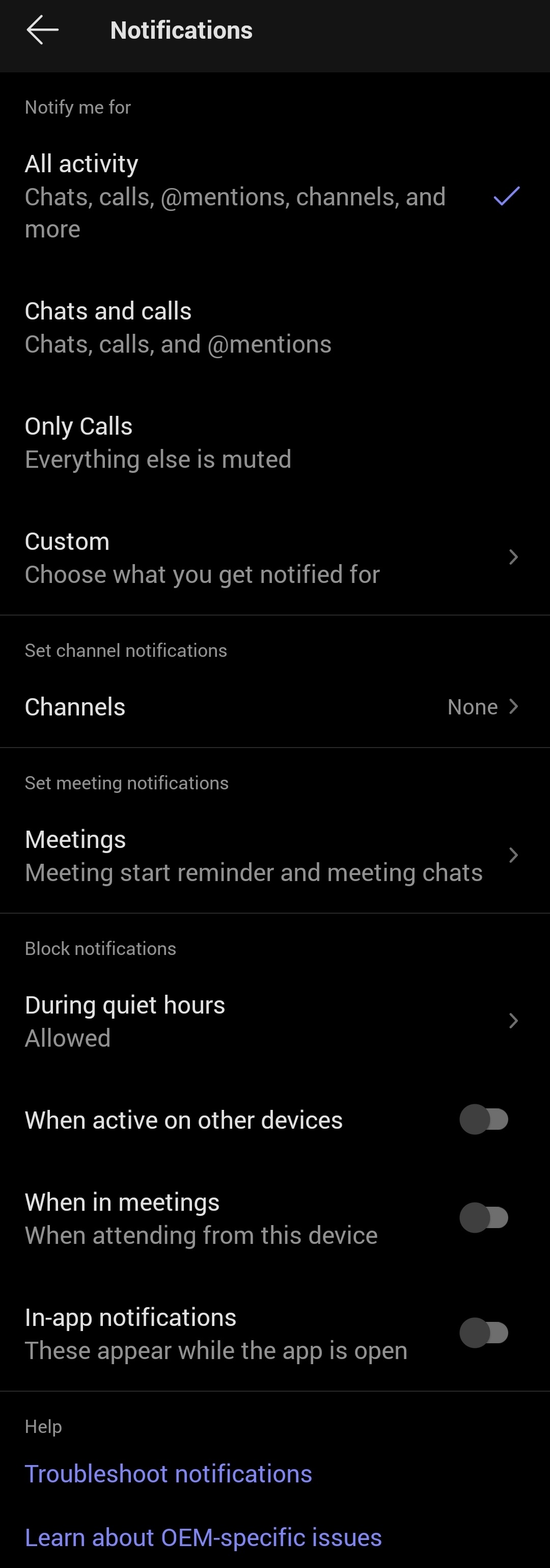 Disable call notifications but not chat notifications on Android ...