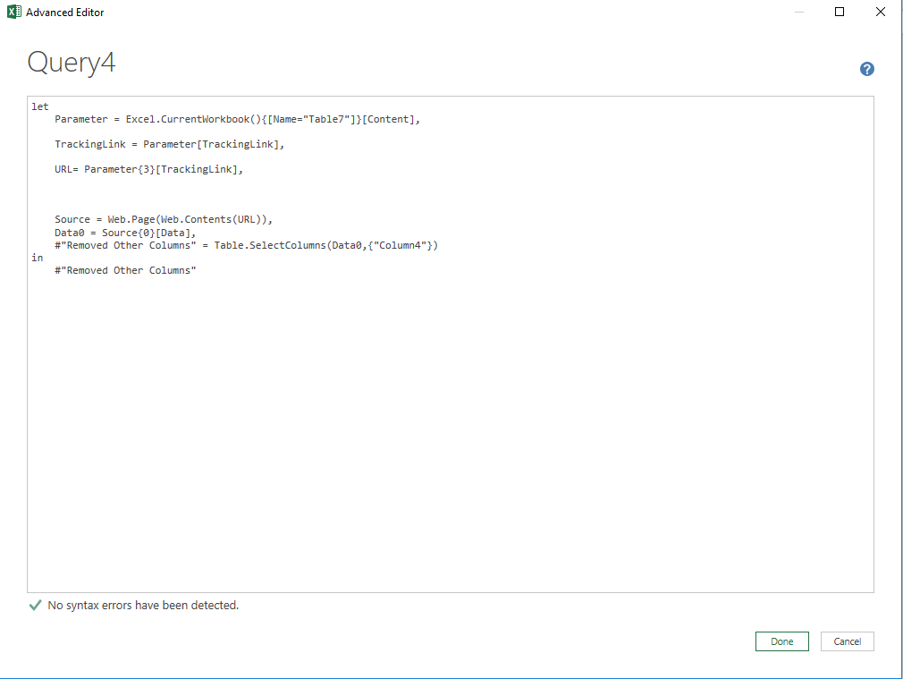 Excel - Power Query - Advanced Editor Help - Microsoft Q&A