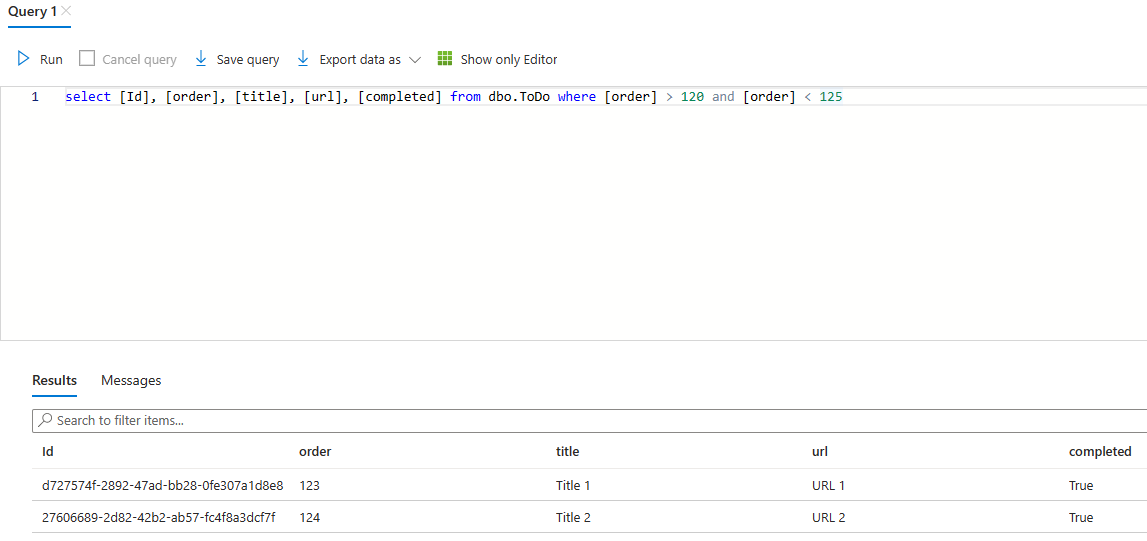 How To Use Less Than And Greater Than Query Parameters With Input Binding In Sql Database 7857