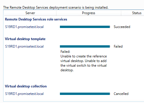 Remote Desktop Service deploy error - Microsoft Q&A