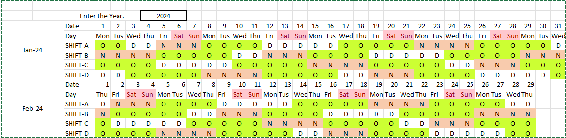 Creation of Shift schedule for Multiple Years - Microsoft Q&A