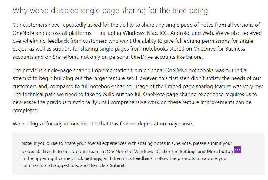 How to share a single page for collaboration - Microsoft Q&A