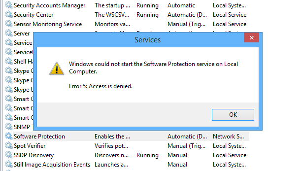 Getting error message" Windows could not start the software protection service on local computer ...