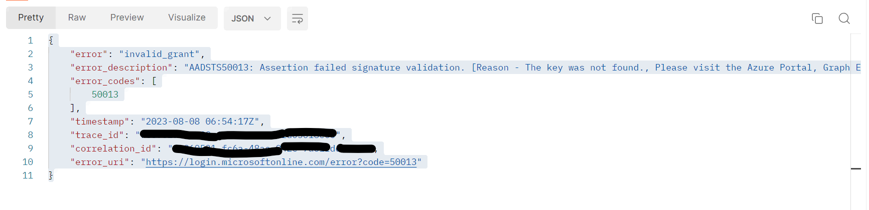 Azure AD - SAML Assertion token generation fails with Signature validation failure - Microsoft Q&A