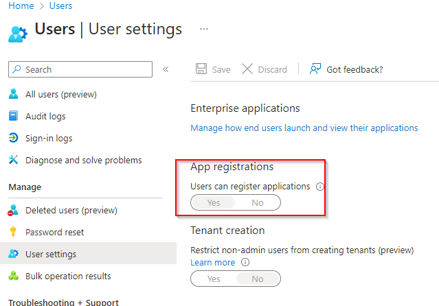 Cannot Create App Registrations - Microsoft Q&A
