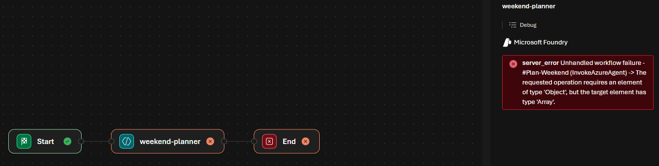MS Foundry: Workflow failing to invoke agent when the agent is created ...