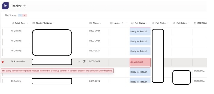 SharePoint - "The query cannot be completed because the number of lookup columns it contains ...