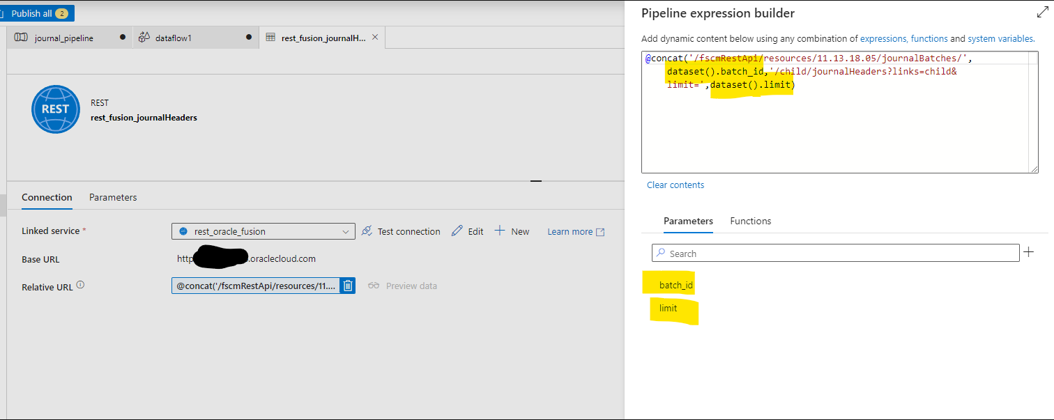 ADF Dataflow Debug Not Calling Correct REST Source URL - Microsoft Q&A