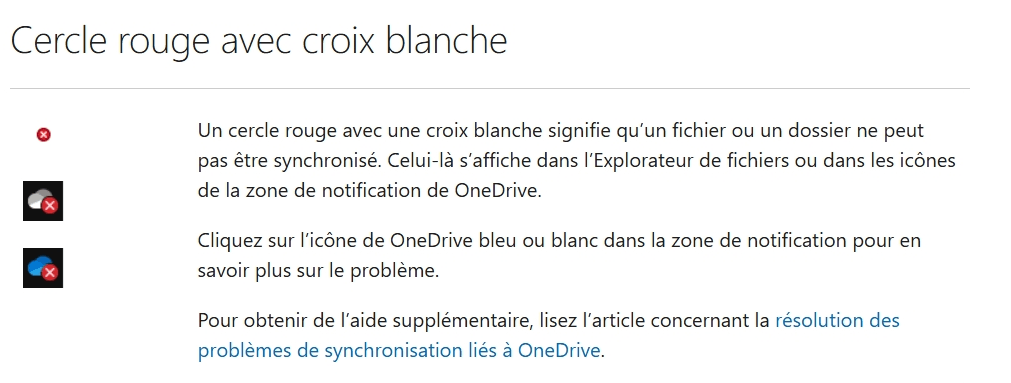 Une croix rouge s'affiche sur des fichiers dans one drive ? - Microsoft Q&A
