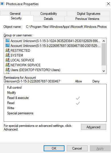 Account Unknown (S-1-15-3-2226957697-3030467180..... Should I be ...