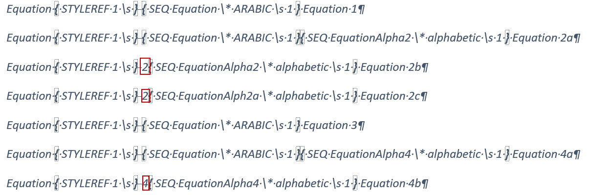 Microsoft Word 2-level equation numbering with optional 3rd level ...