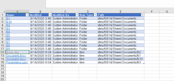 List every folder,subfolder and files - Microsoft Q&A