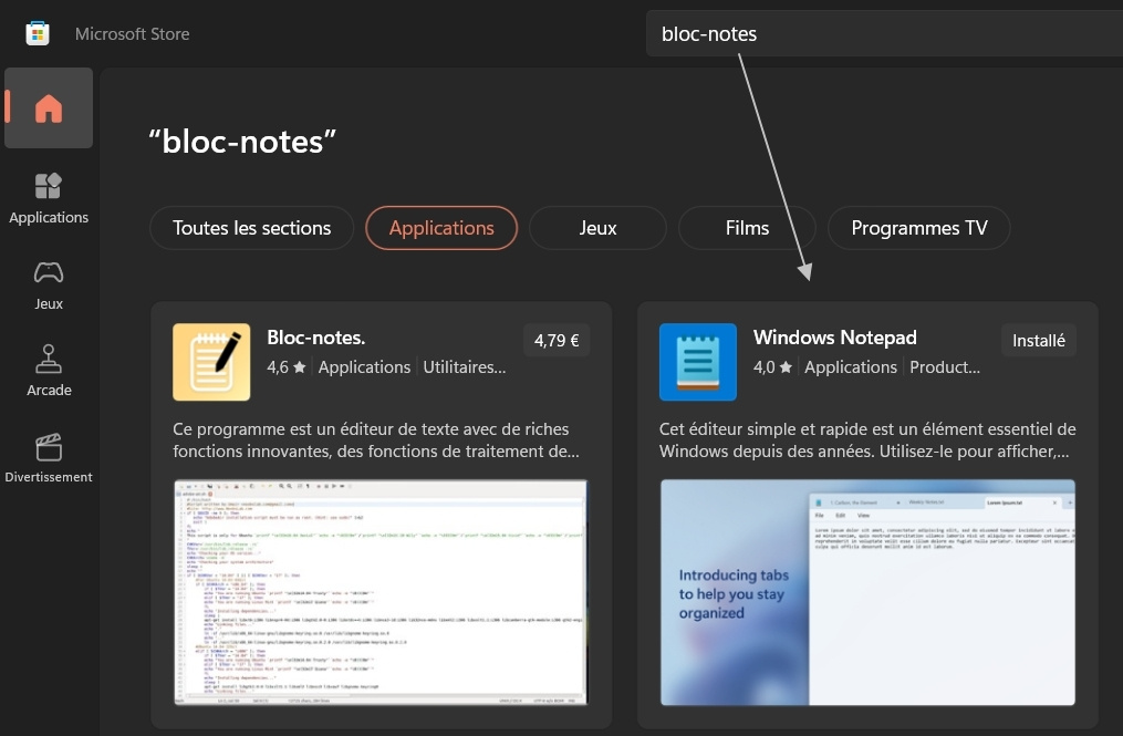 Comment re-installer Bloc-Notes Windows 11 ? - Microsoft Q&A