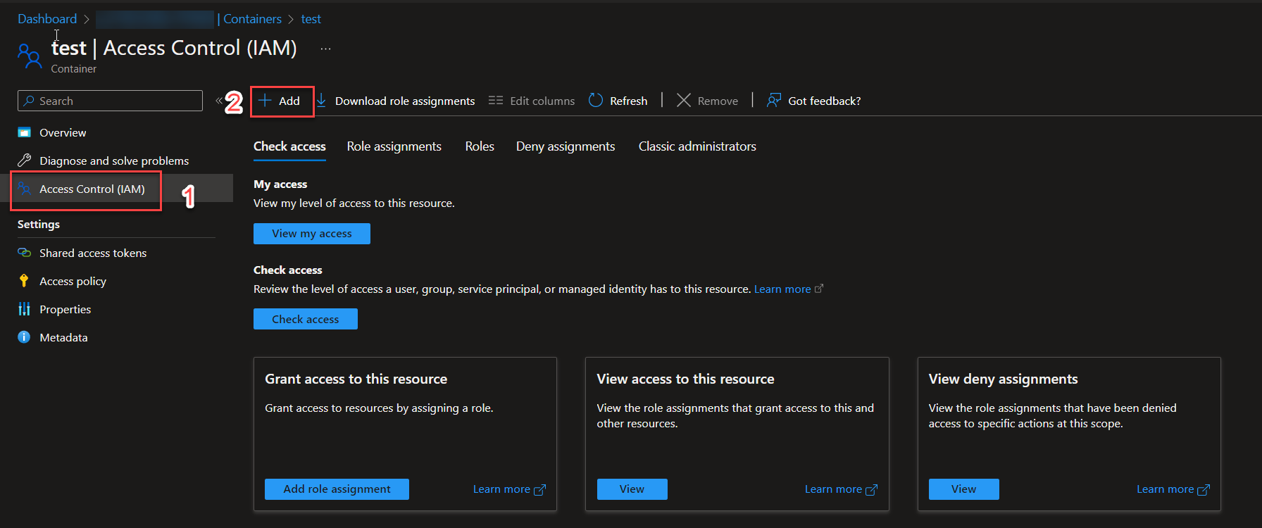 For an Azure Storage Account - How can we restrict user to have read access to one container and ...