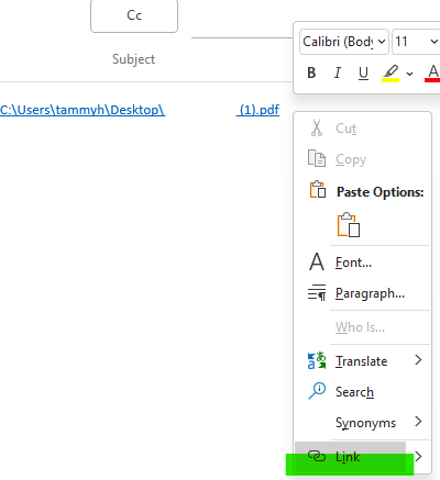 How do I put a PDF with links into the body of an email? - Microsoft Q&A