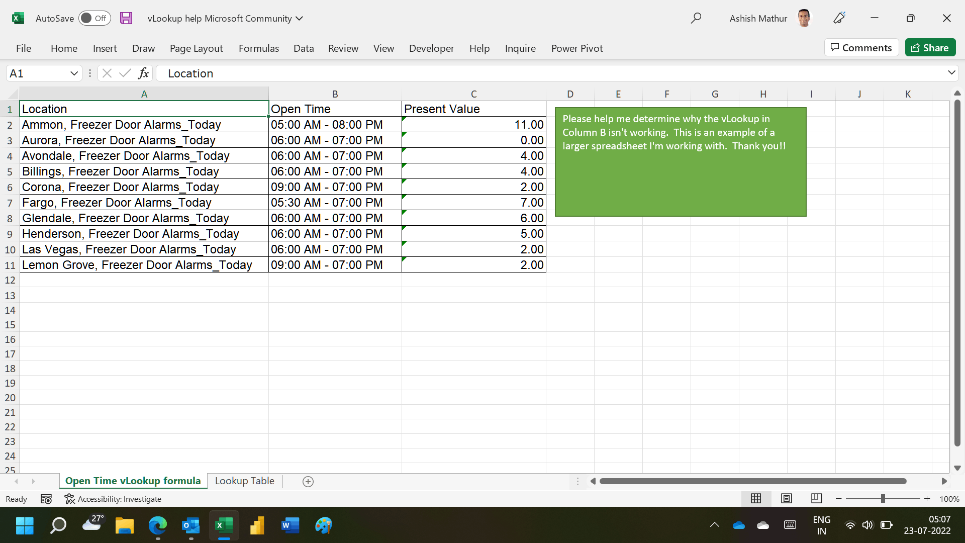 Excel vLookup #N/A error - Microsoft Q&A