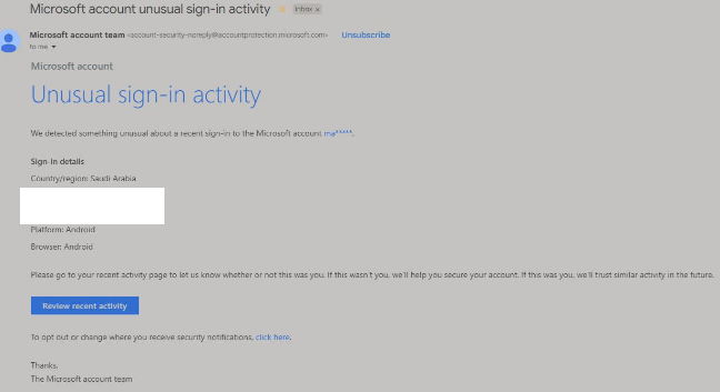 Are these emails I've been receiving about unusual sign-in activity ...