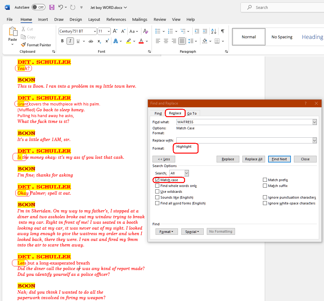 Word search/replace/highlight - Microsoft Q&A