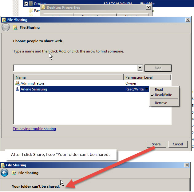Share Public Desktop Folder - You might not have permission to use this ...