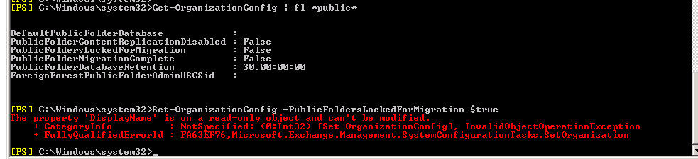 Exchange 2016 PrepareAD / The property 'DisplayName' is on a read-only object and can't be ...