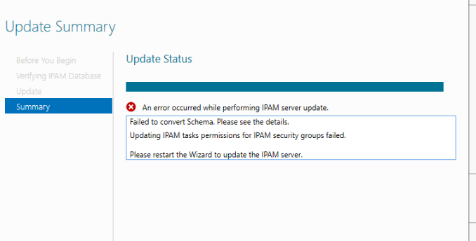 IPAM SQL DB update issue - Microsoft Q&A IPAM SQL DB update issue - Microsoft Q&A