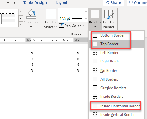 How to display Horizontal Lines of a Table - Microsoft Q&A