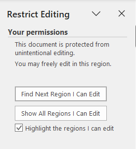 Remove yellow highlight from areas that can be edited from a protected ...