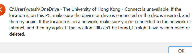Onedrive shortcut, cannot delete - unable to re-sync with PC ...