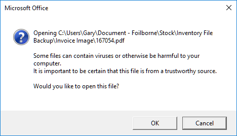 Opening pdf file warning - Microsoft Q&A
