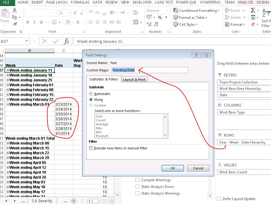 Date only in US format in Excel PIVOT TABLE when connected to Team ...