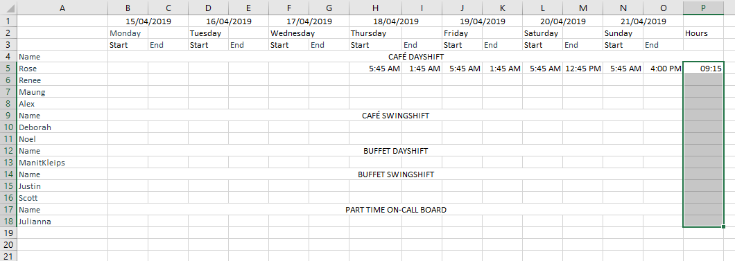 Adding together hours worked in Excel - Microsoft Q&A