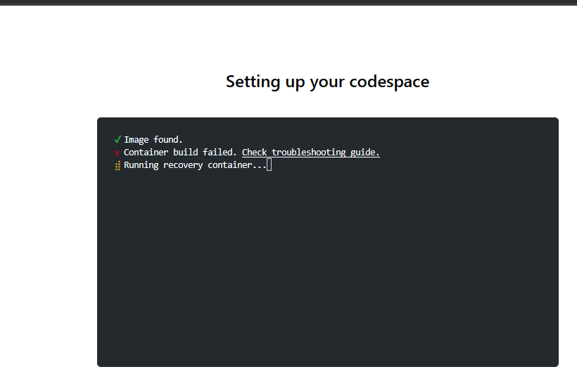 Codespace failing - Microsoft Q&A Codespace failing - Microsoft Q&A